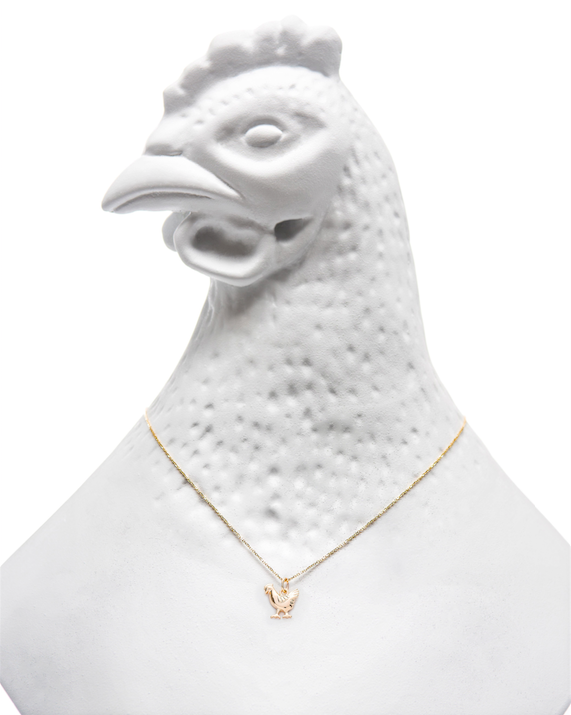Chicken Pendant, 14K Yellow Gold - Delicacies