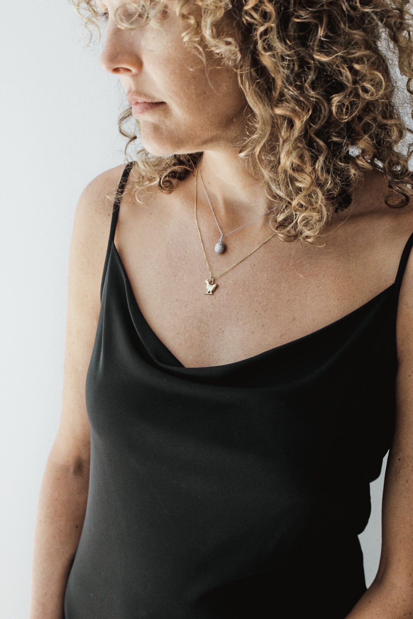 Chicken Necklace, Yellow Gold Plated - Delicacies