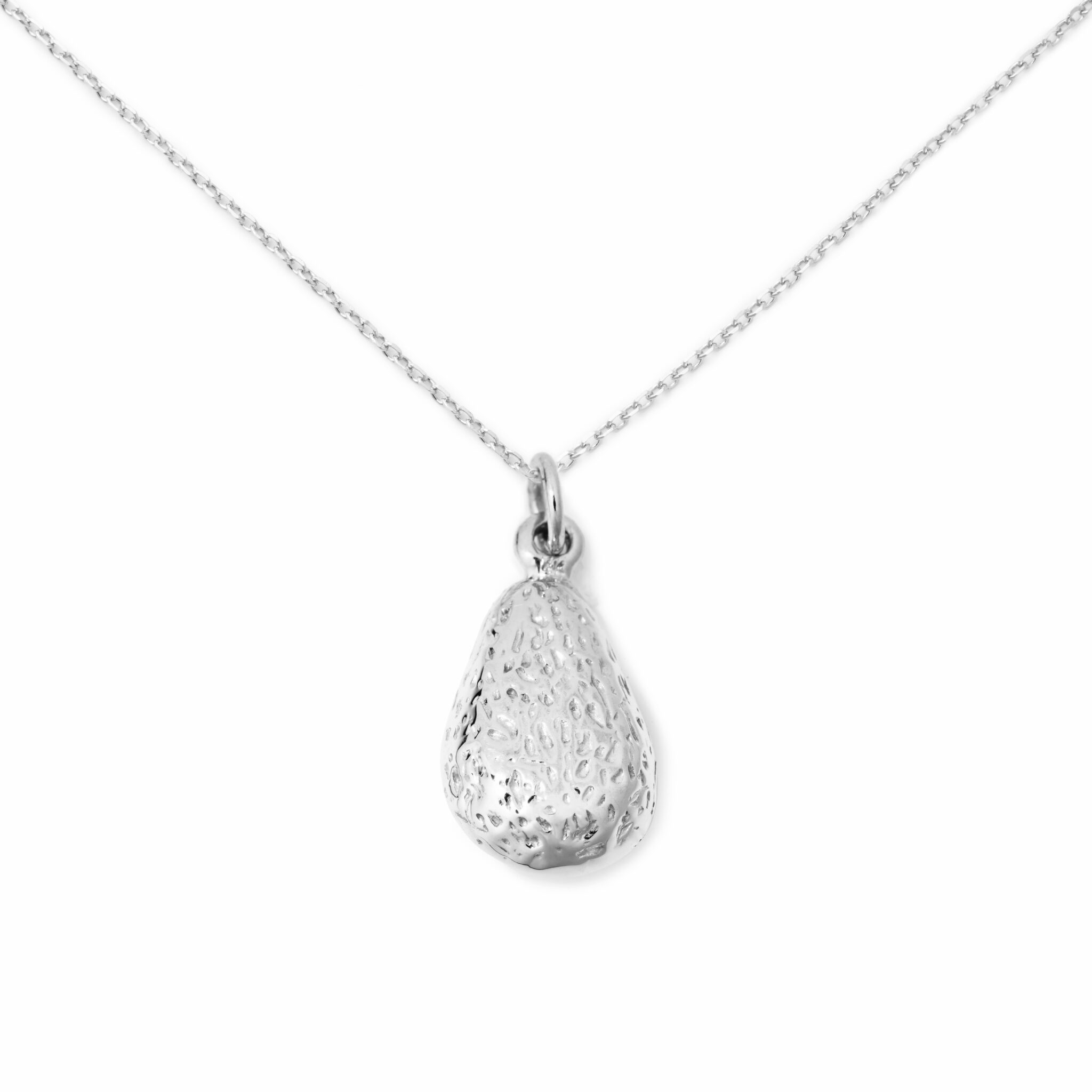 Avocado Necklace (3D), Sterling Silver - Delicacies