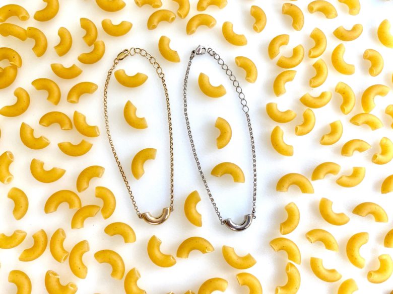 Elbow Macaroni Bracelet, Mini Size, Sterling Silver - Delicacies