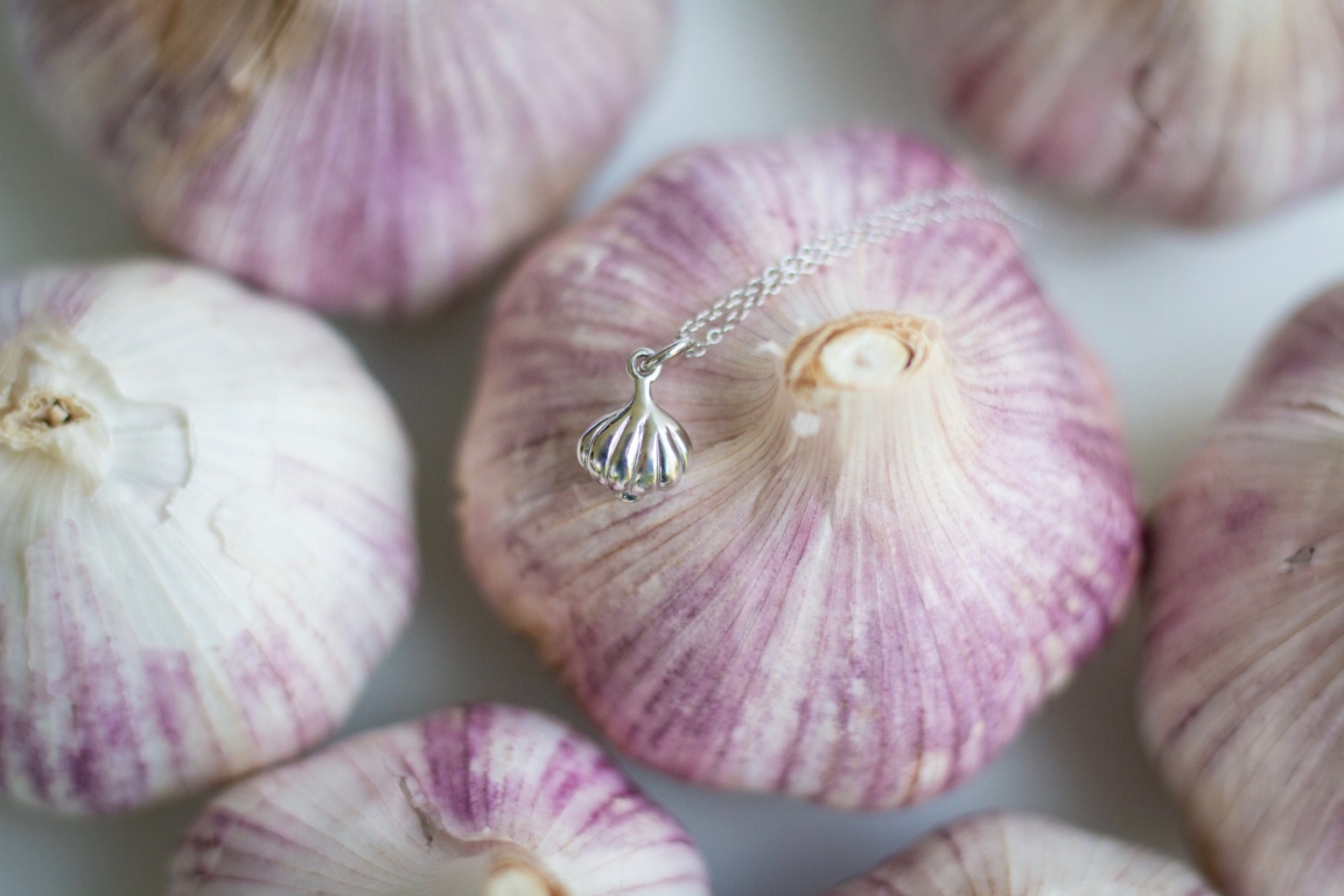 Garlic Necklace, Sterling Silver - Delicacies