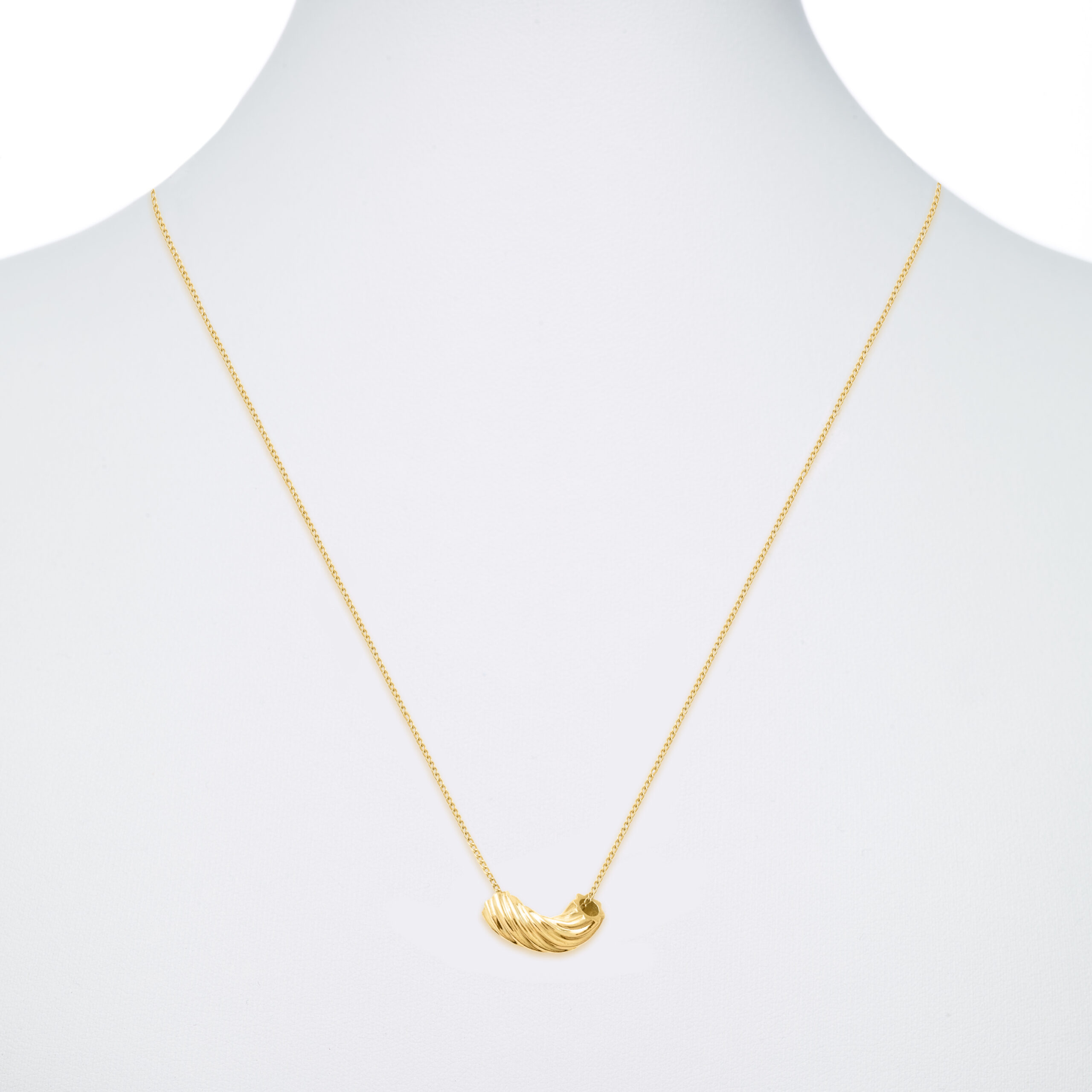 Elbow Macaroni Necklace, Yellow Gold Plated - Delicacies