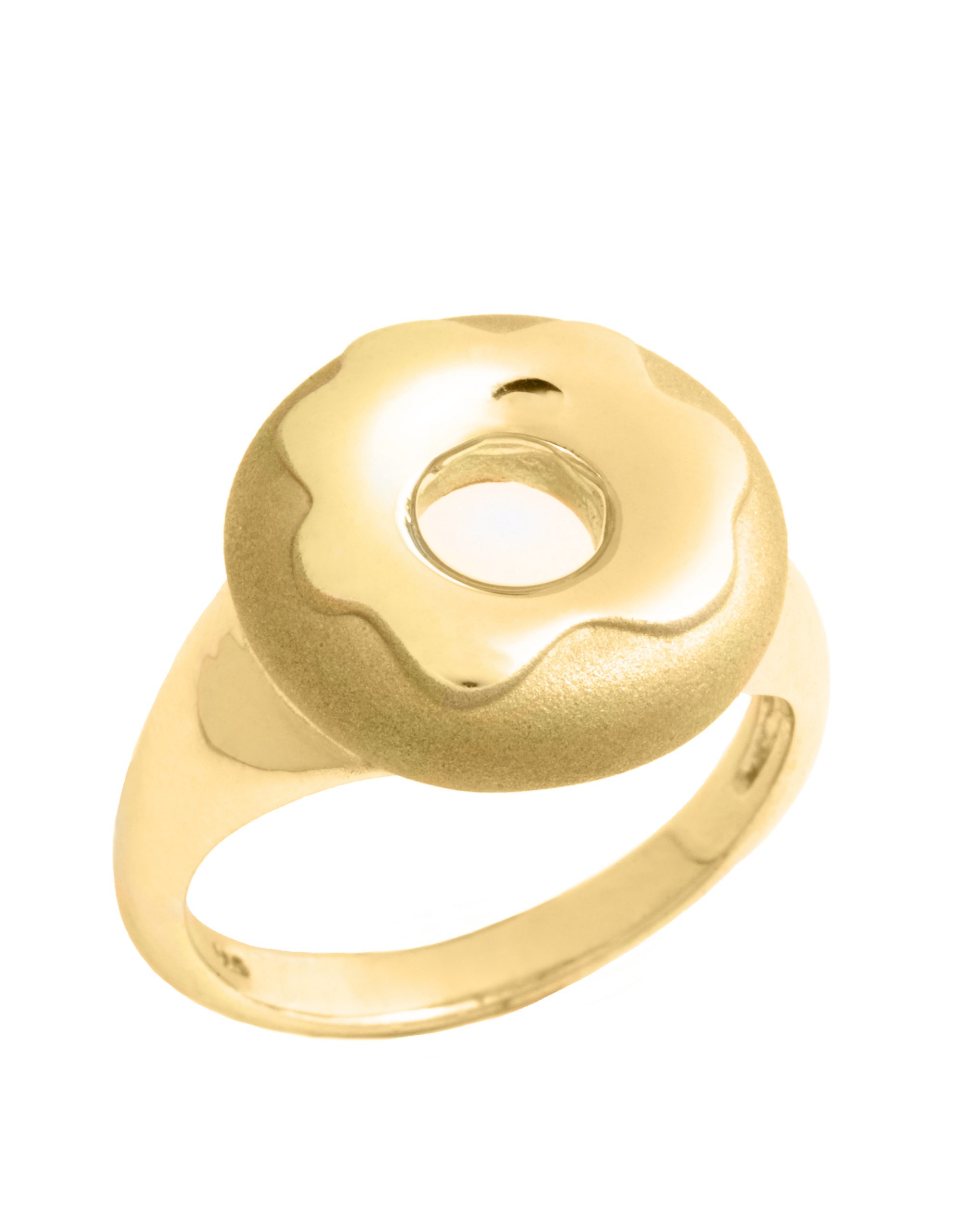 Glazed Doughnut Ring, Yellow Gold Plated - Delicacies