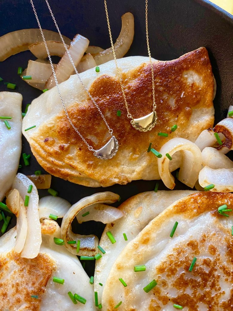 Pierogi Necklace, 14K Gold - Delicacies