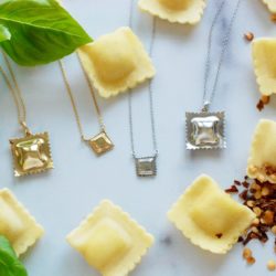 Ravioli Necklace, Mini Size, Sterling Silver - Delicacies