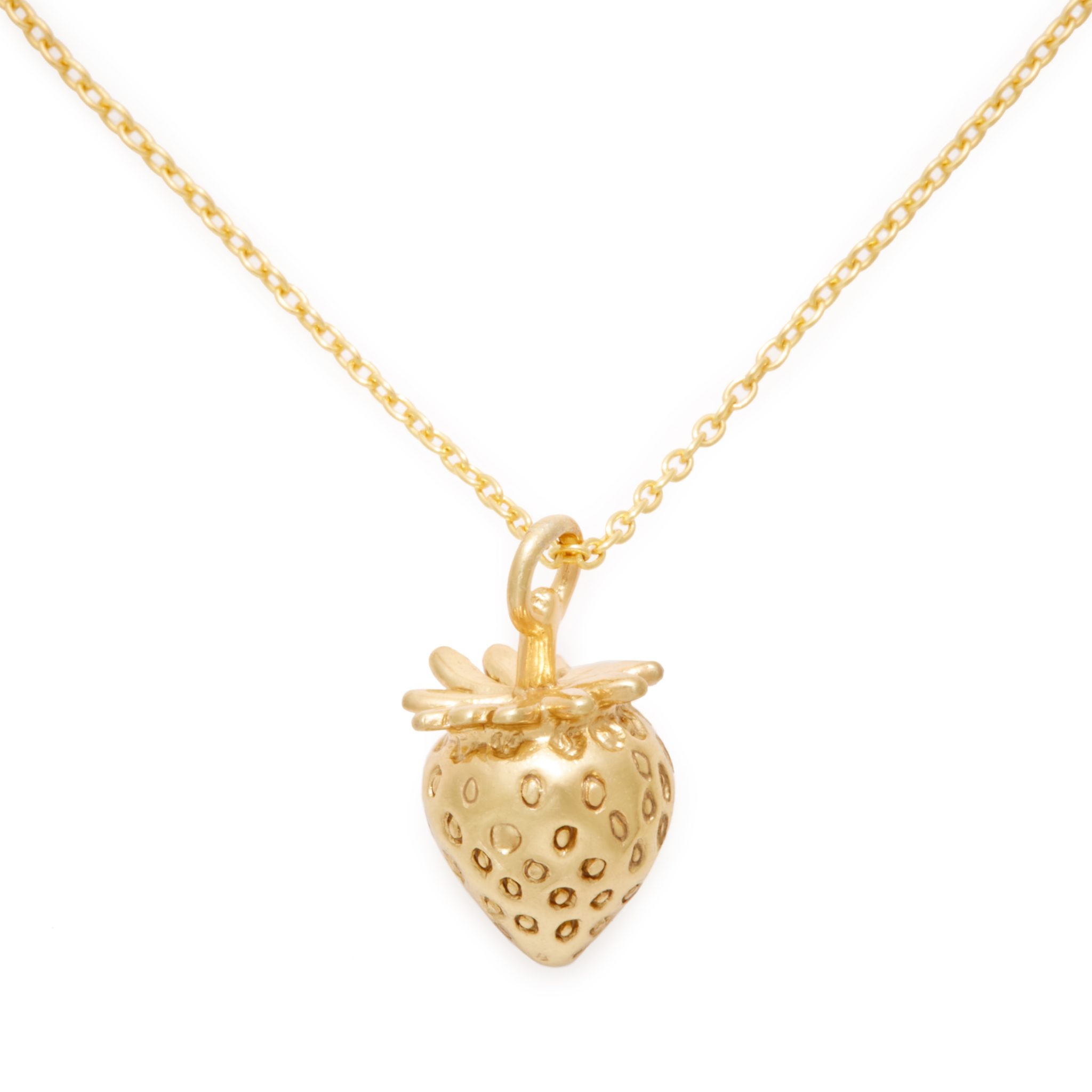 Strawberry Necklace, Yellow Gold Plated - Delicacies