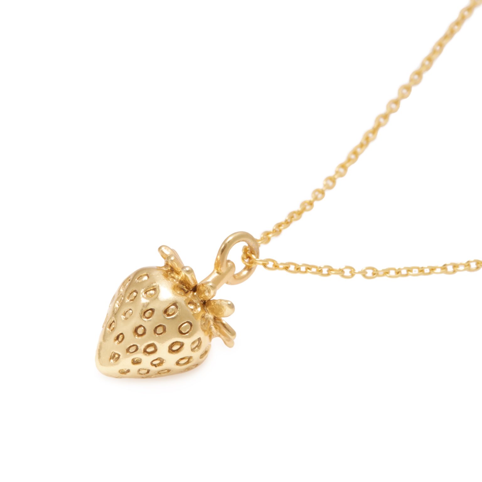 Strawberry Necklace, Yellow Gold Plated - Delicacies