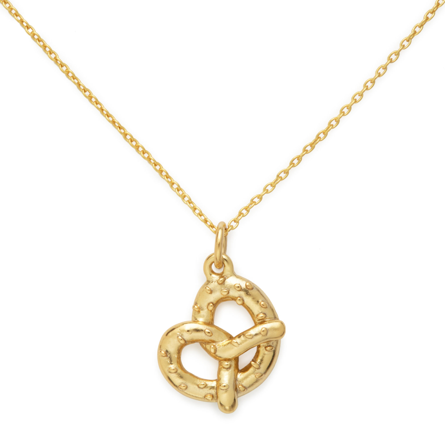 Pretzel Necklace, Yellow Gold Plated - Delicacies