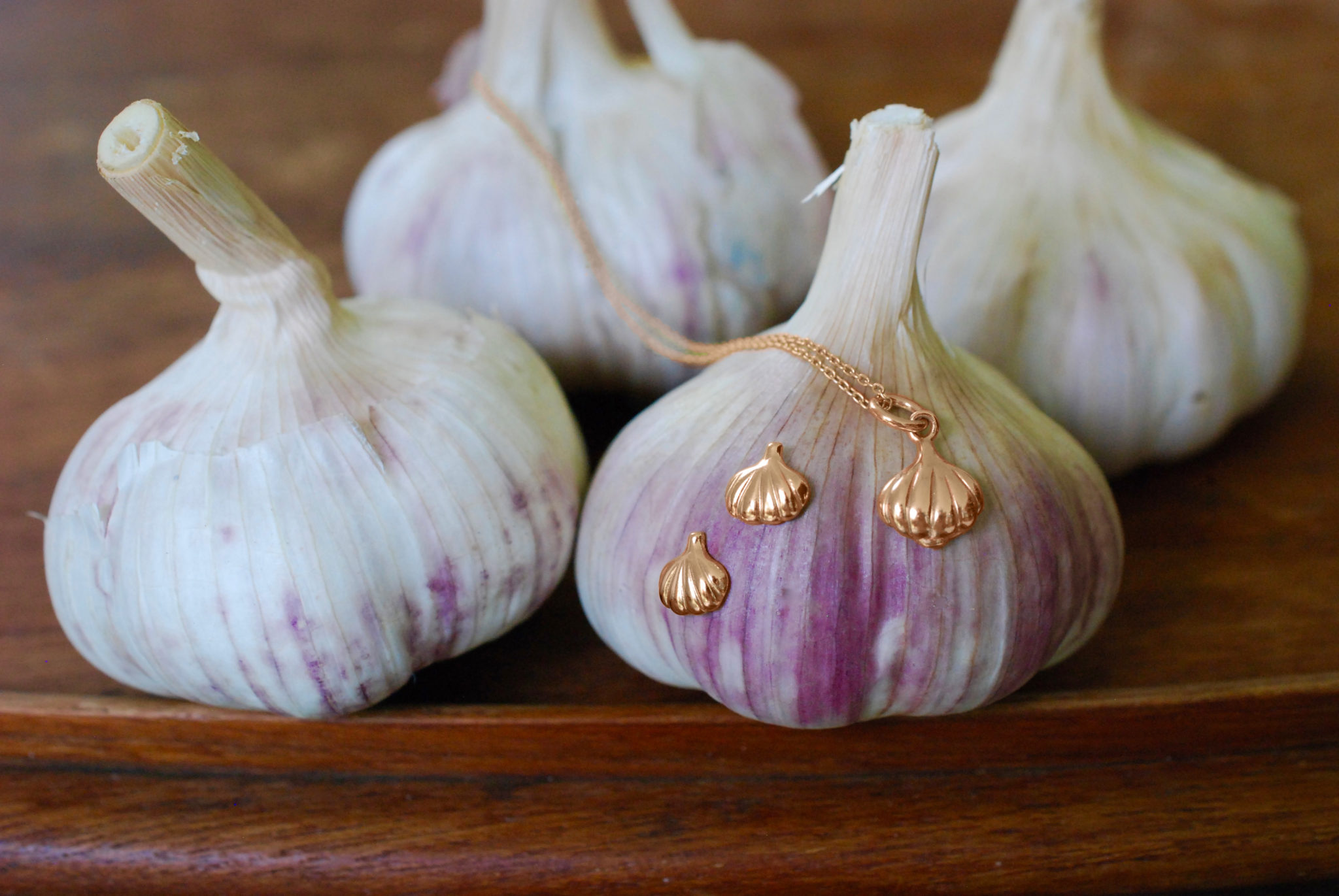 Garlic Necklace, Rose Gold Plated - Delicacies