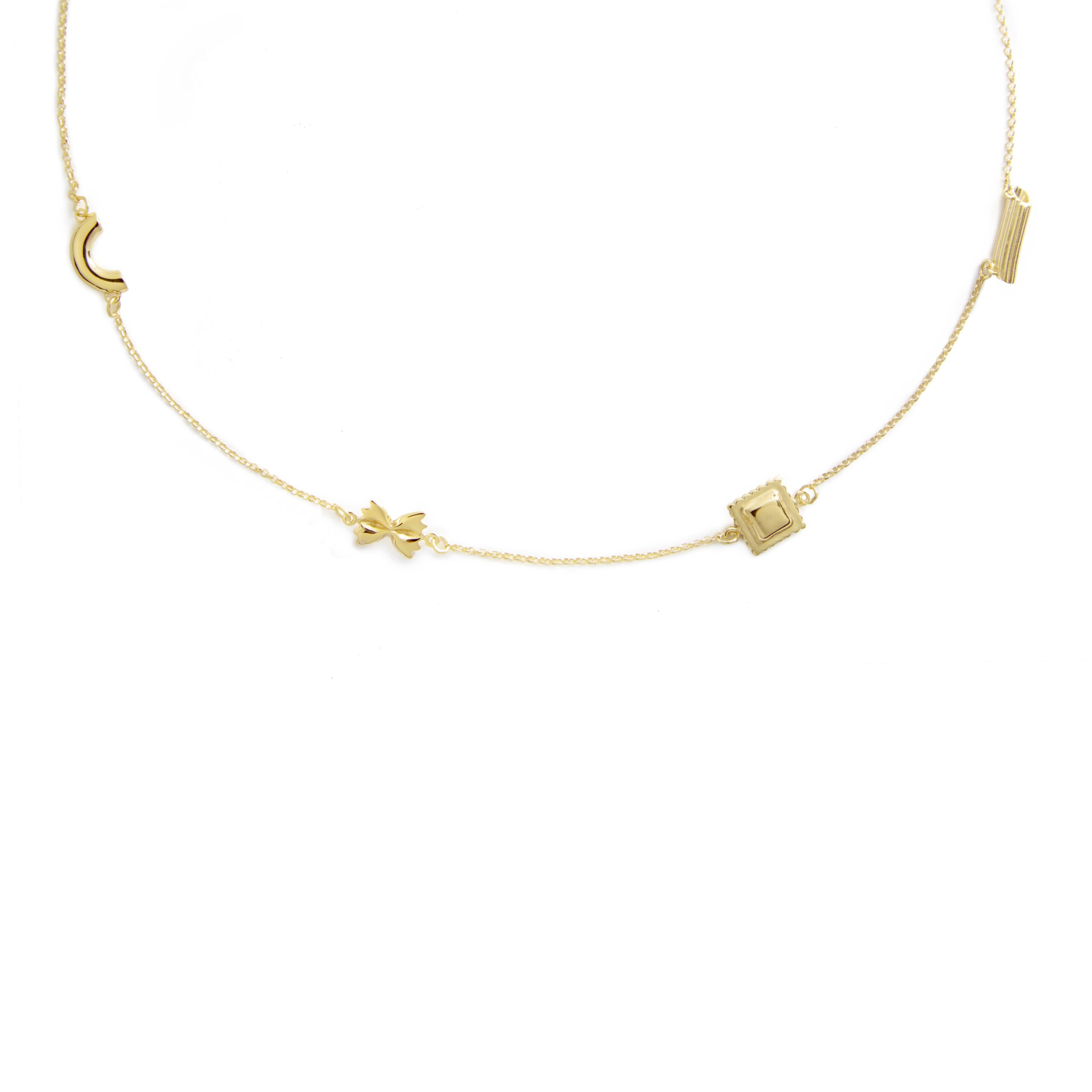 Pasta Obsessed Necklace, Yellow Gold Plated - Delicacies