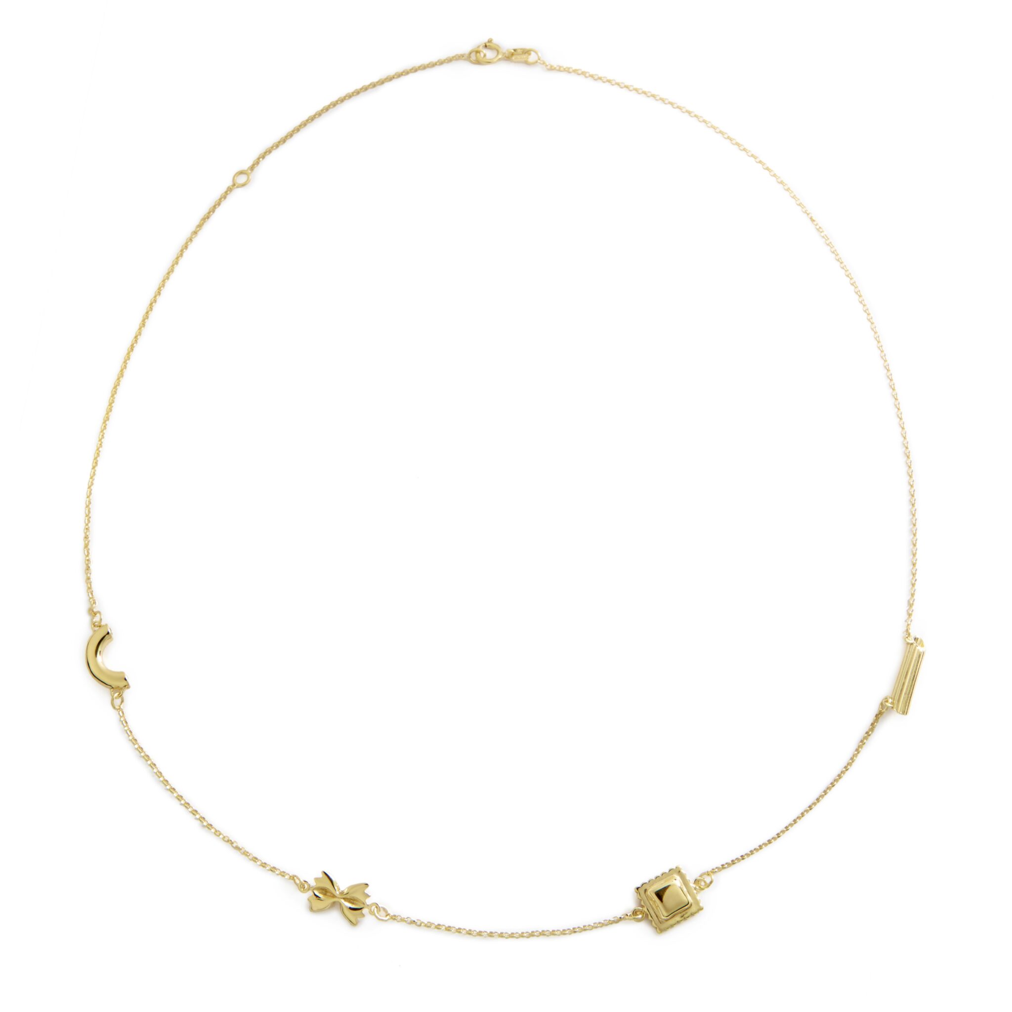 Pasta Obsessed Necklace, Yellow Gold Plated - Delicacies