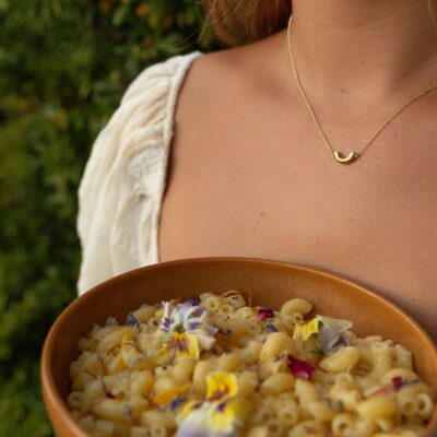 Elbow Macaroni Necklace, Mini Size, Yellow Gold Plated - Delicacies